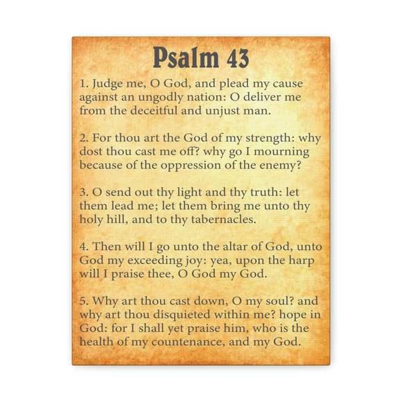 Express Your Love Gifts | Art | Scripture Sign Psalm 43 Chapter Gold Bible Canvas Christian Wall ...